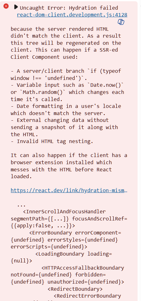 Next.js App Router에서 MUI 쓰면 생기는 'Hydration failed' 에러 해결방법 (with Emotion 설정) — 튼튼발자