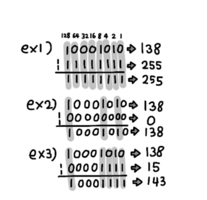 이티의 IT :: [C언어 코드업 문제풀이] CodeUp 1061 : [기초-비트단위논리연산] 비트단위로 OR 하여 출력하기(설명)