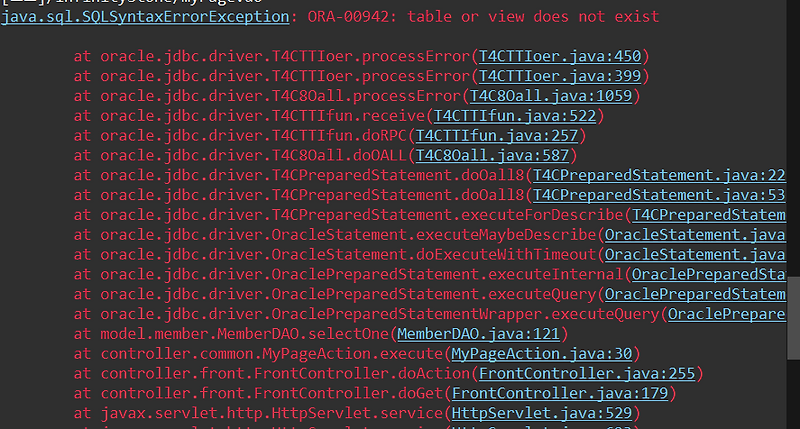 SQLSyntaxErrorException