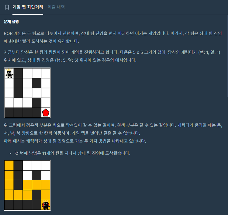 [Programmers Lv.2 / Java] 게임 맵 최단거리(BFS) :: 개발 공부기록