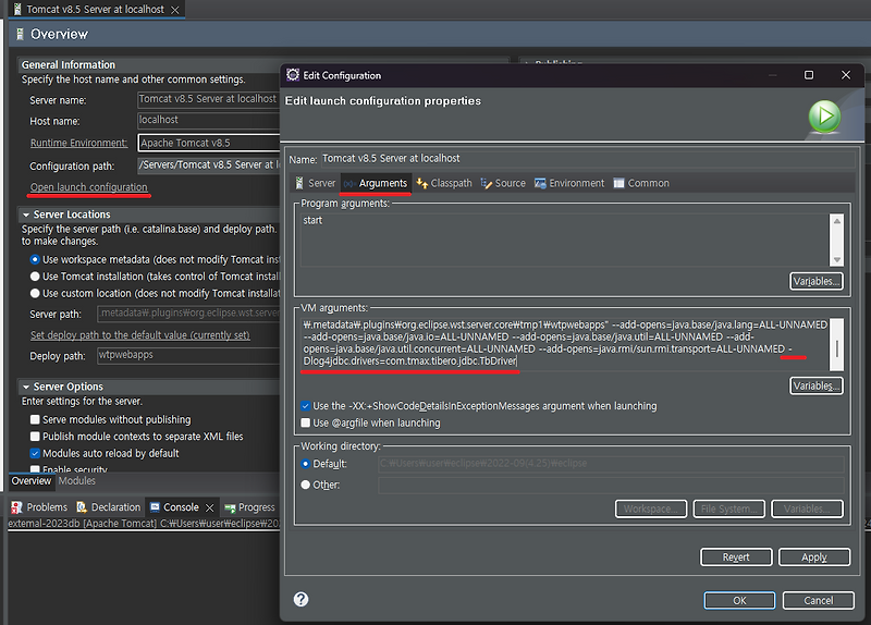 [이클립스] 오류 Cannot create JDBC driver of class 'net.sf.log4jdbc.sql.jdbcapi.DriverSpy' for connect URL