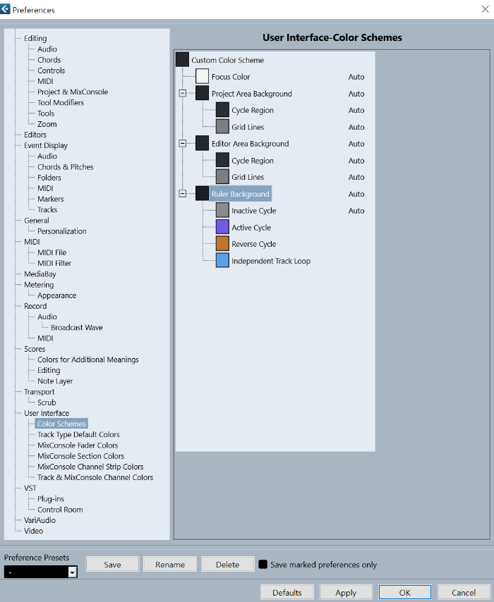 [큐베이스]Cubase 13 Preferences_환경설정 (12) User Interface