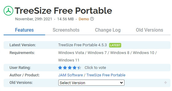 TreeSize Free Portable 무료 다운로드