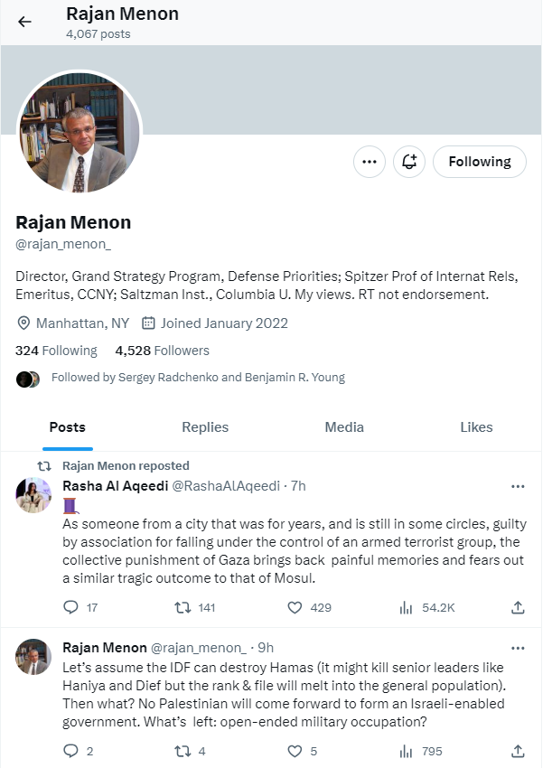 가디언 기고문. 라잔 메논. 하마스와 이스라엘 군대의 시민 살해는 정당화될 수 없다. Killing civilians is ...