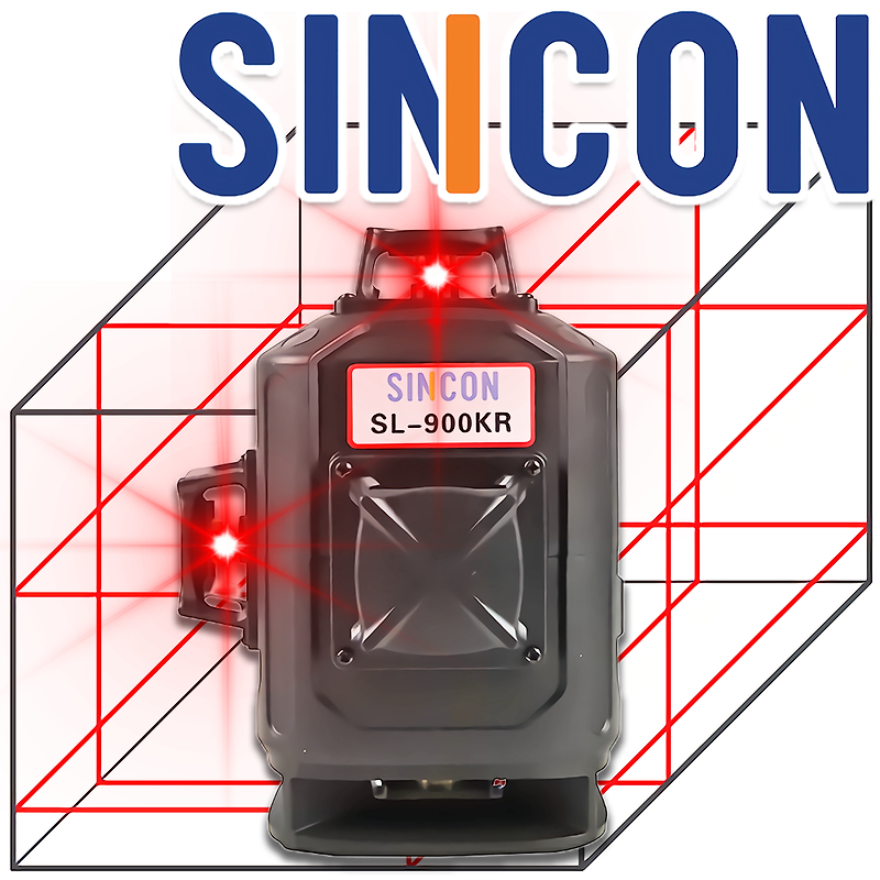 신콘 SL-900 4D 레드 레이저 레벨기 수평기 측정기
