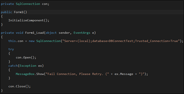 C# SQL Server 연동 작업 (SqlConnection)