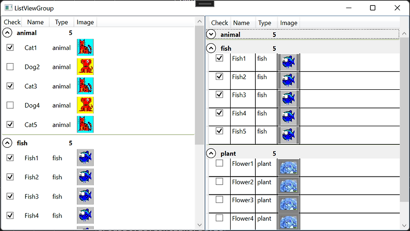 ListView, DataGrid에 Group을 추가해서 보여주기