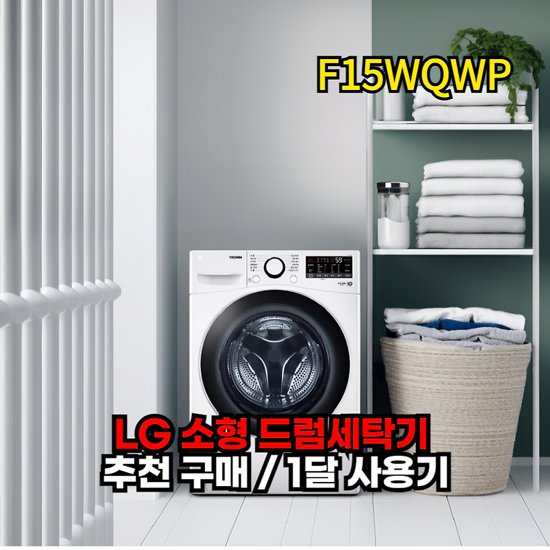 LG 소형 드럼세탁기 15kg(F15WQWP) 사용기