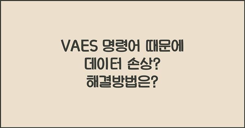 VAES 명령어 때문에 데이터 손상? 해결방법은?