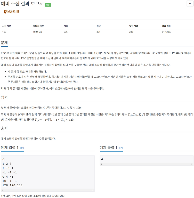 백준 BAEKJOON 31776번 예비 소집 결과 보고서 [PYTHON/파이썬] :: CALKO LAB