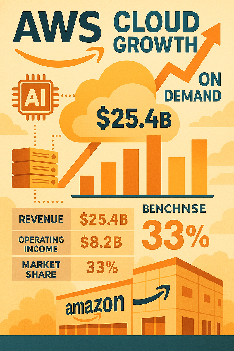 Amazon AWS, AI 수요 급증에 힘입어 1분기 클라우드 매출 강력 성장