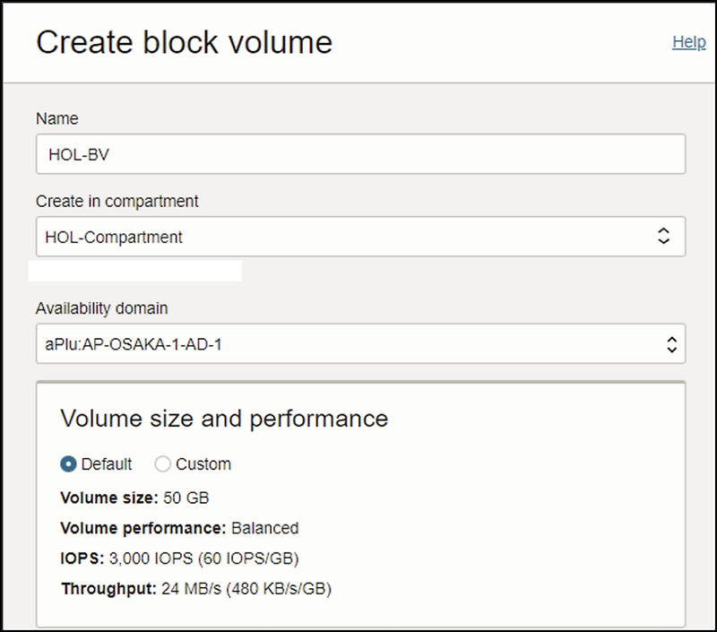 OCI Block Volume