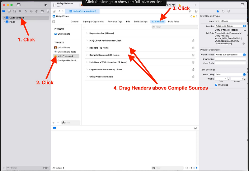 [Unity] Cycle in dependencies between targets 'Unity-iPhone' and 'UnityFramework'; building ...