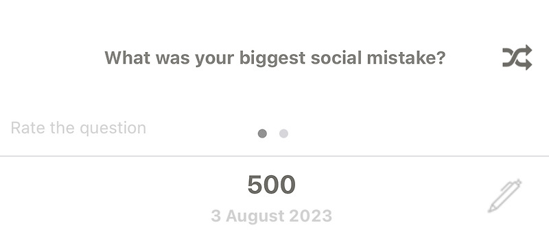 Question Diary 230803THU: Q500