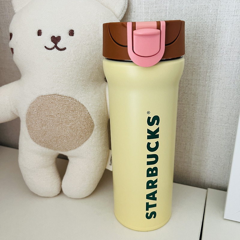 아기 분유 보온병 써모스 스타벅스 보온병 가을 md 오텀 jnm 옐로 스텐 보온병 480ml 아기 외출 필수템