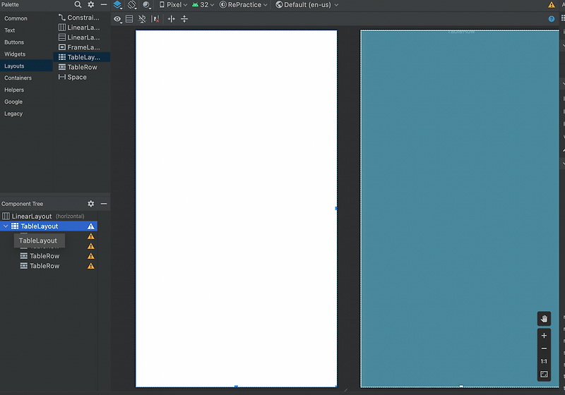 [Android] Table Layout — Hoplin의 개발일기