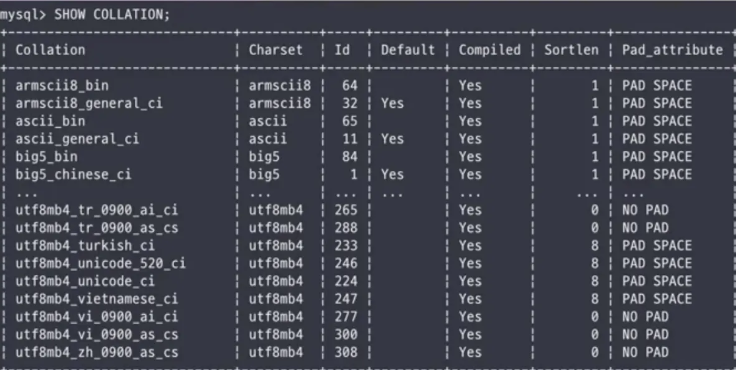 콜레이션 (Collation) - MySQL의 문자 비교