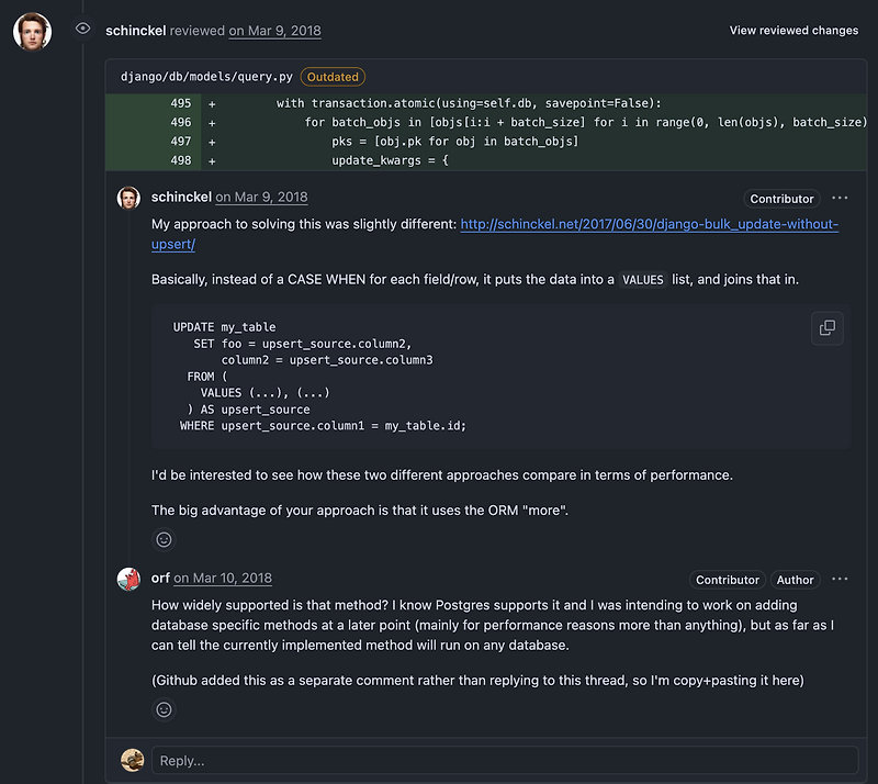 Django ORM - bulk update 구현체 분석하기