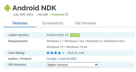 Android NDK 무료 다운로드