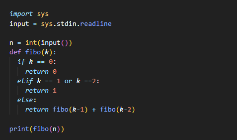 [백준 알고리즘] 10870번: 피보나치 수 5 (Python)