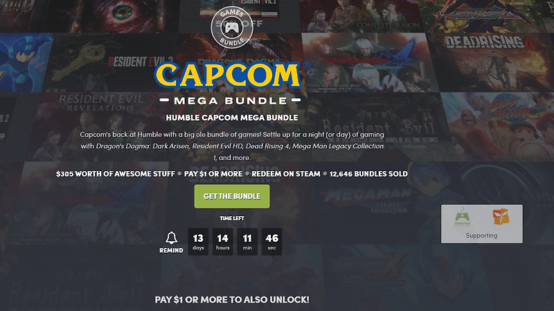 Humble Capcom Mega Bundle 진행 중