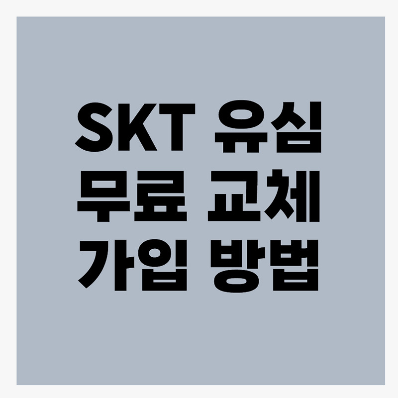 SKT 유심 무료 교체 및 서비스 가입 방법