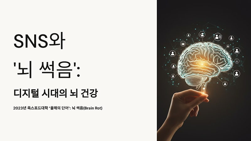 ‘뇌 썩음’(Brain Rot): SNS 과도한 사용이 뇌 건강에 미치는 영향