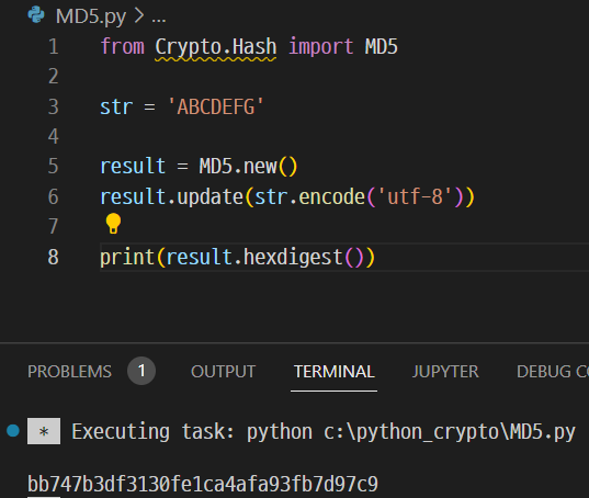 hashlib의 MD5 사용 - 공부하는 도비