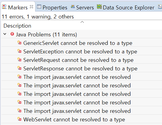 The import javax.servlet cannot be resolved 에러 해결 방법