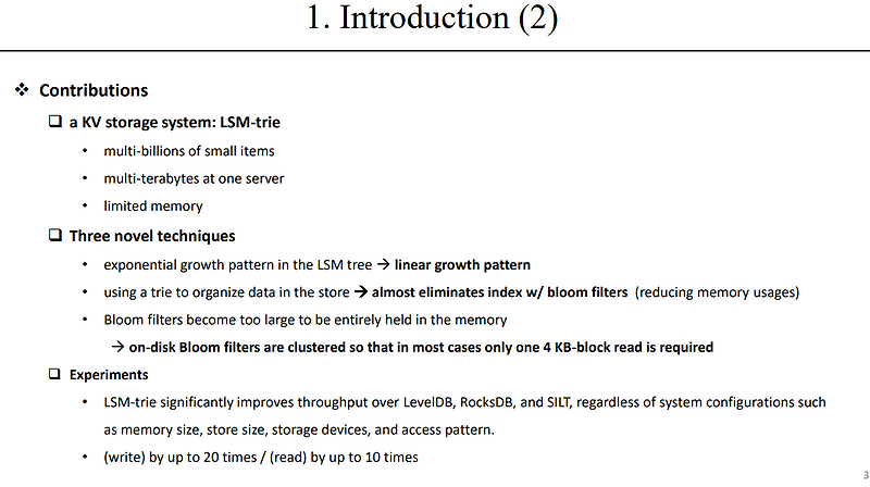 [논문 세미나] LSM-trie: An LSM-tree-based Ultra-Large Key-Value Store for Small Data — 척척석사