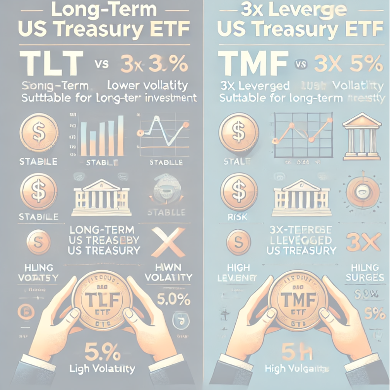 미국 장기 국채 ETF 비교 : TLT vs TMF 차이와 투자 전략