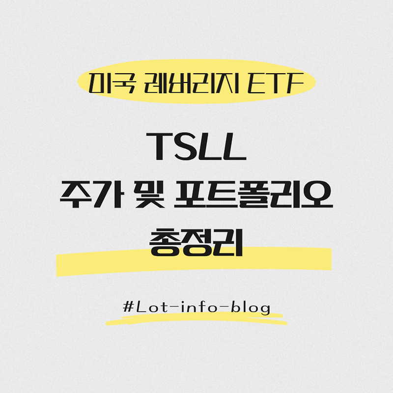 [미국 레버리지 ETF] TSLL 주가 및 포트폴리오 총정리
