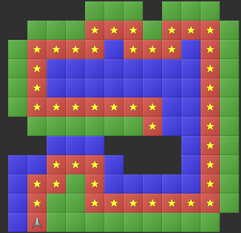 [Robozzle] 17: The star-studded path I