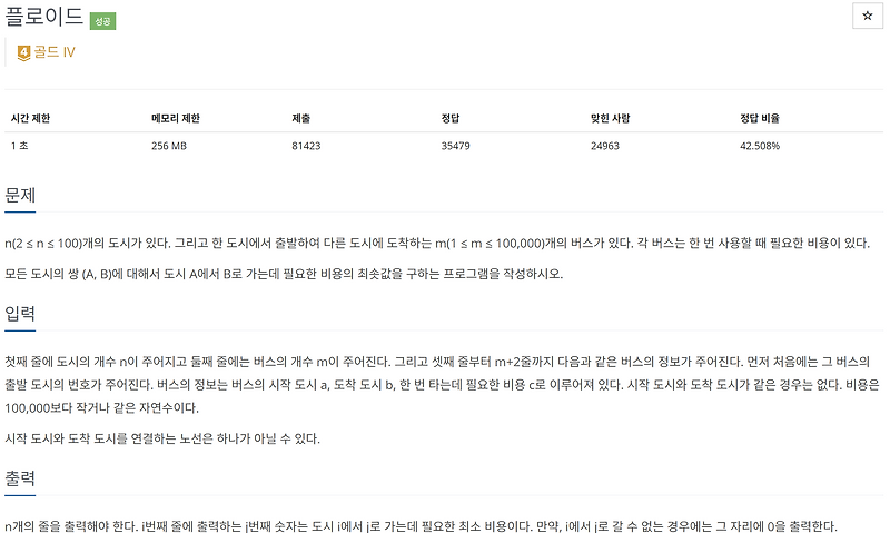 백준 11404번 : 플로이드(C#) :: 개발자 지망생의 잡탕 블로그