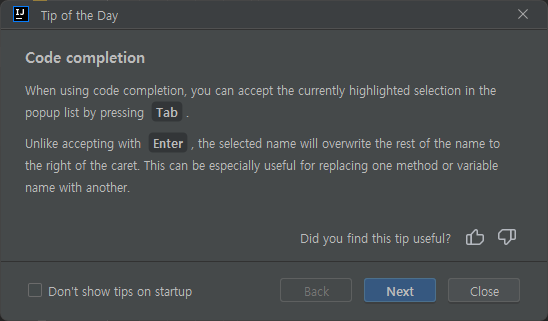 [Tip of the Day] IntelliJ : Code completion