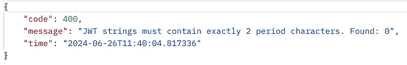 [Spring boot] jwt strings must contain exactly 2 period characters. found: 0(with postman)