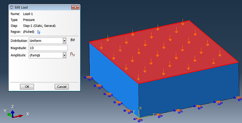 abaqus distributed load 의 의미