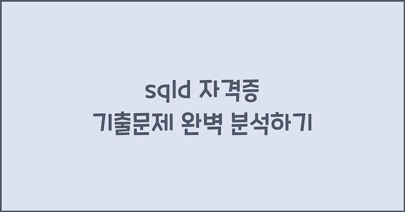 sqld 자격증 기출문제 완벽 분석하기