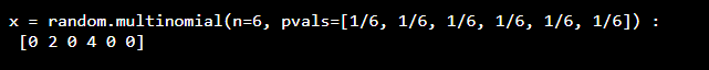 파이썬 Numpy 다항분포 Multinomial Distribution