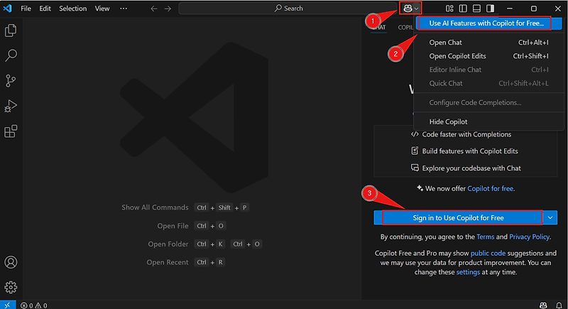 VSCode에서 GitHub Copilot 무료로 설정하고 사용하기
