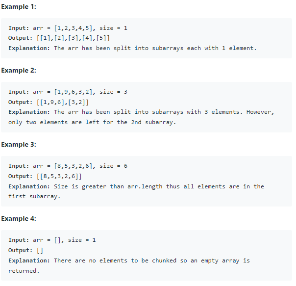 [leetcode][JS] 2677. Chunk Array :: 최고의 개발자 (목표)