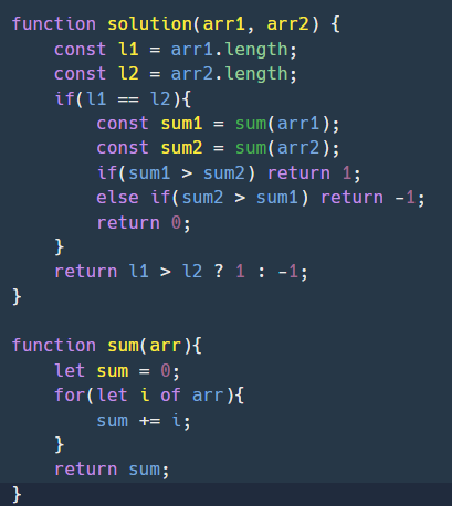 [프로그래머스] Lv.0 배열 비교하기 (JavaScript) :: hwannee.dev