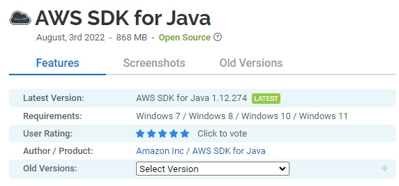 AWS SDK for Java 무료 다운로드