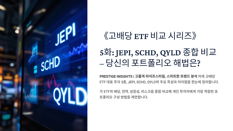 《고배당 ETF 비교 시리즈》5화: JEPI, SCHD, QYLD 종합 비교 – 당신의 포트폴리오 해법은?
