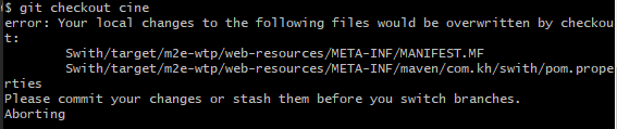 [Git]error: Your local changes to the following files would be overwritten by checkout — 공부하는 ...