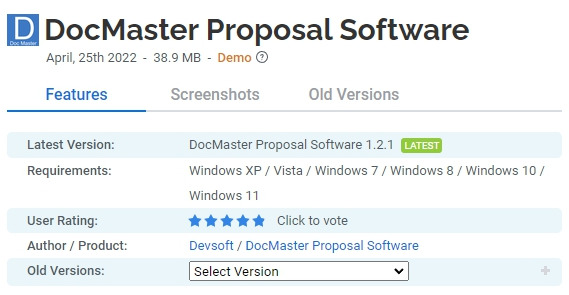 DocMaster Proposal Software 무료 다운로드