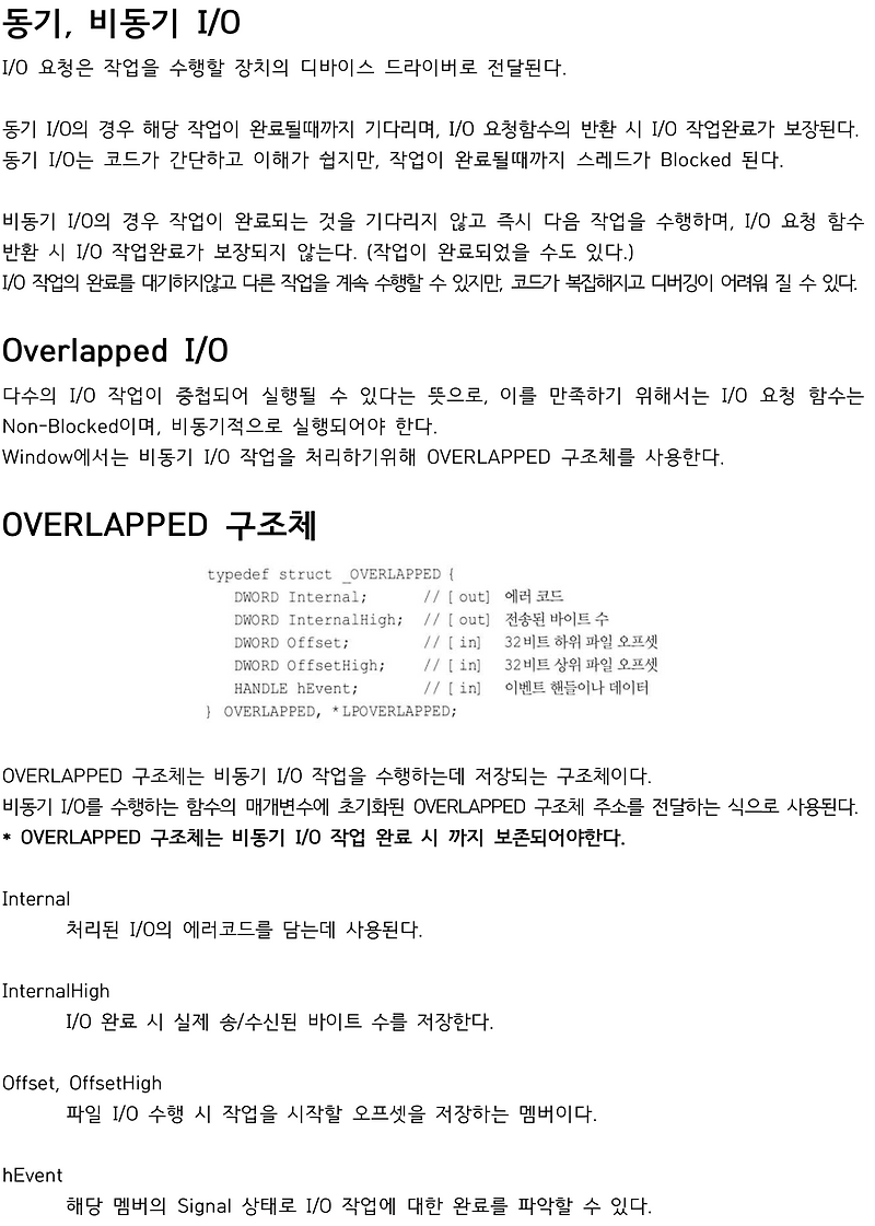 IOCP, 얼러터블 I/O (APC), Overlapped I/O