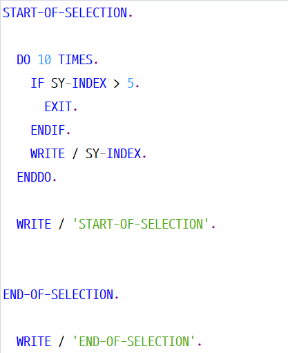[ABAP] Exiting Loops (EXIT, CONTINUE, CHECK)