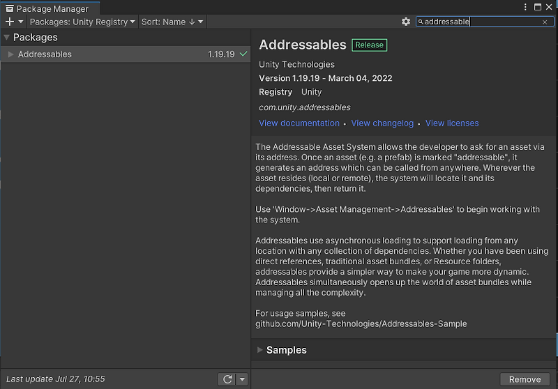 [Unity] Addressable 기능